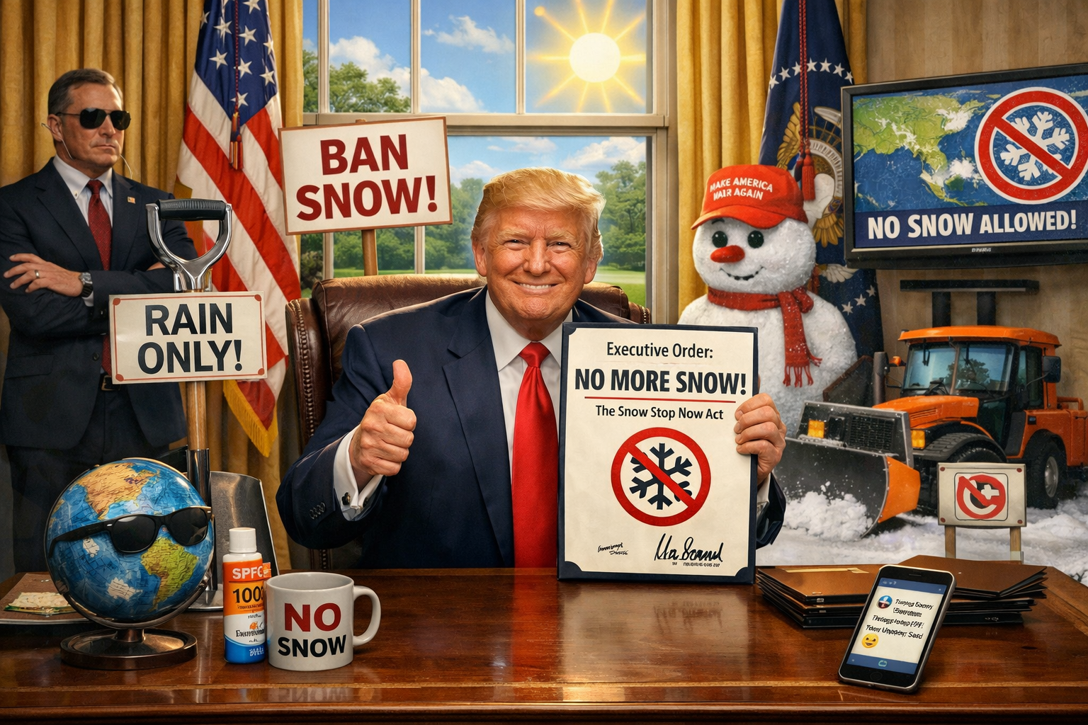 President Trump signed an executive order banning all snow storms for ...